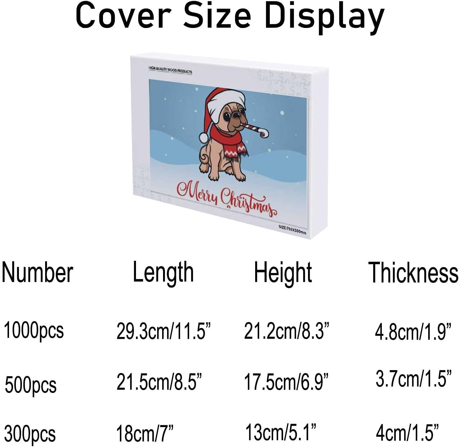 Dreamtimes Wooden Jigsaw Puzzles 500 Pieces Cute Pug Dog in Santa Claus ...