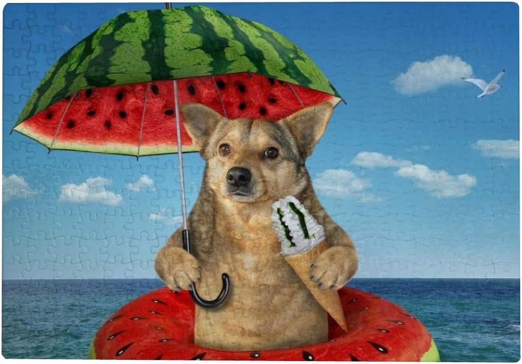 Dreamtimes Wooden Jigsaw Puzzles 500 Pieces Dog On Watermelon ...