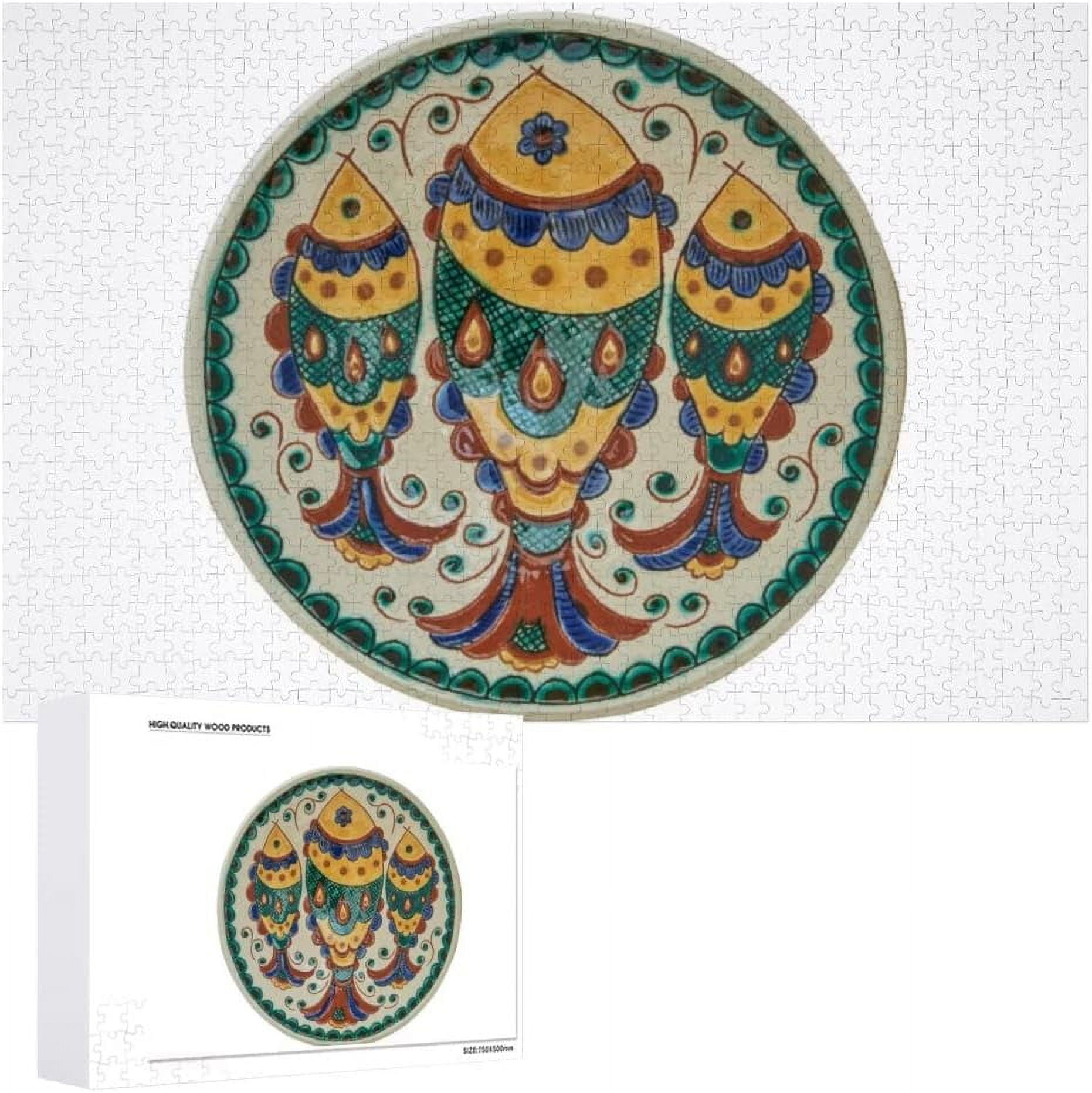 Dreamtimes Wooden Jigsaw Puzzles 500 Pieces Fish Painting in The Circle ...