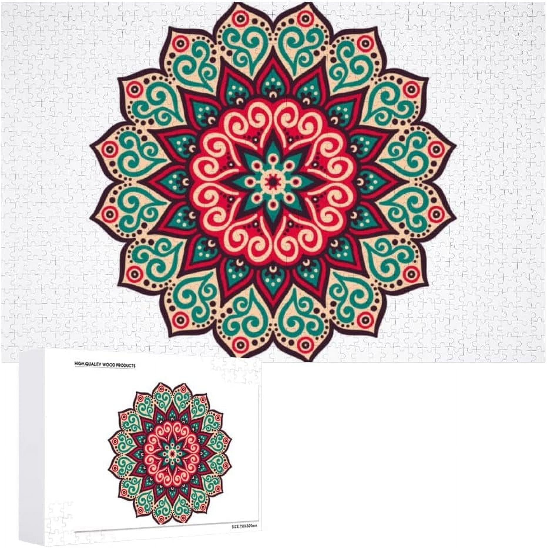 Dreamtimes Wooden Jigsaw Puzzles 500 Pieces Mandala Round Ornament ...