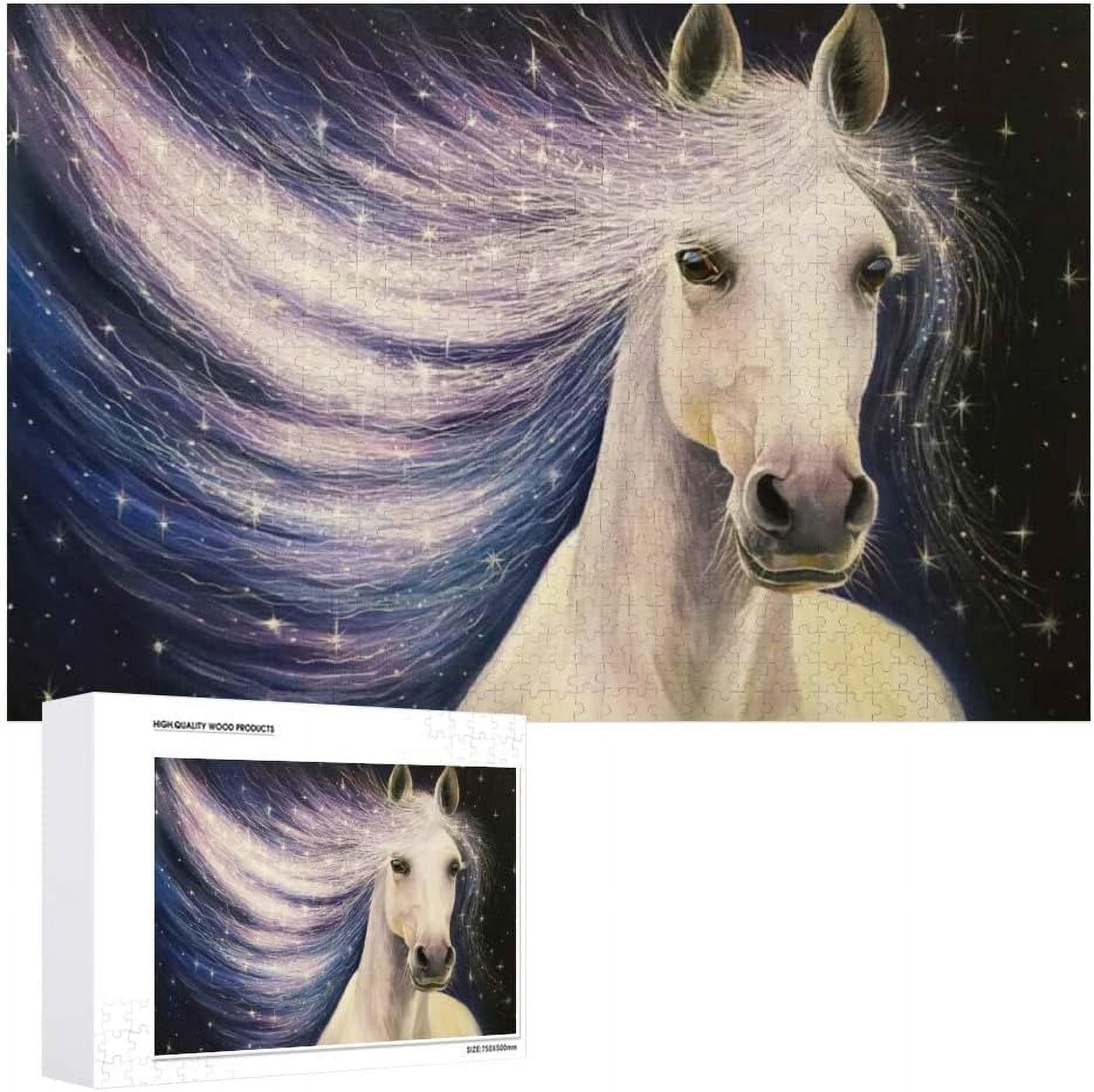 Dreamtimes Wooden Jigsaw Puzzles 500 Pieces Oil Painting Horse with ...