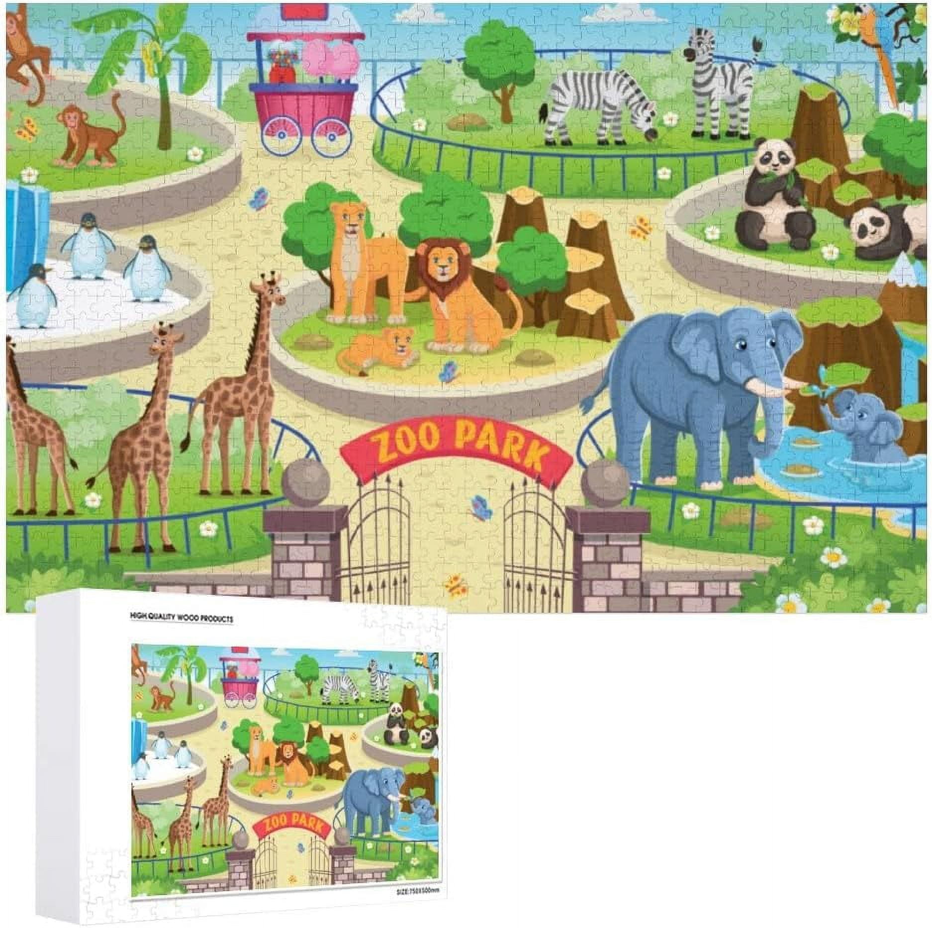 Dreamtimes Wooden Jigsaw Puzzles 500 Pieces Zoo Map with Enclosures ...