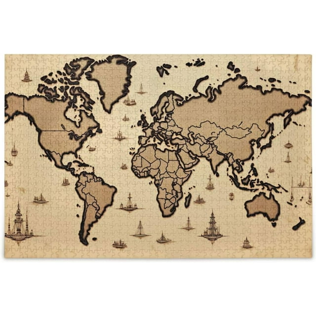 Dreamtimes World Map Jigsaw Puzzle for Adults Teens Kids, 1000 Pieces ...