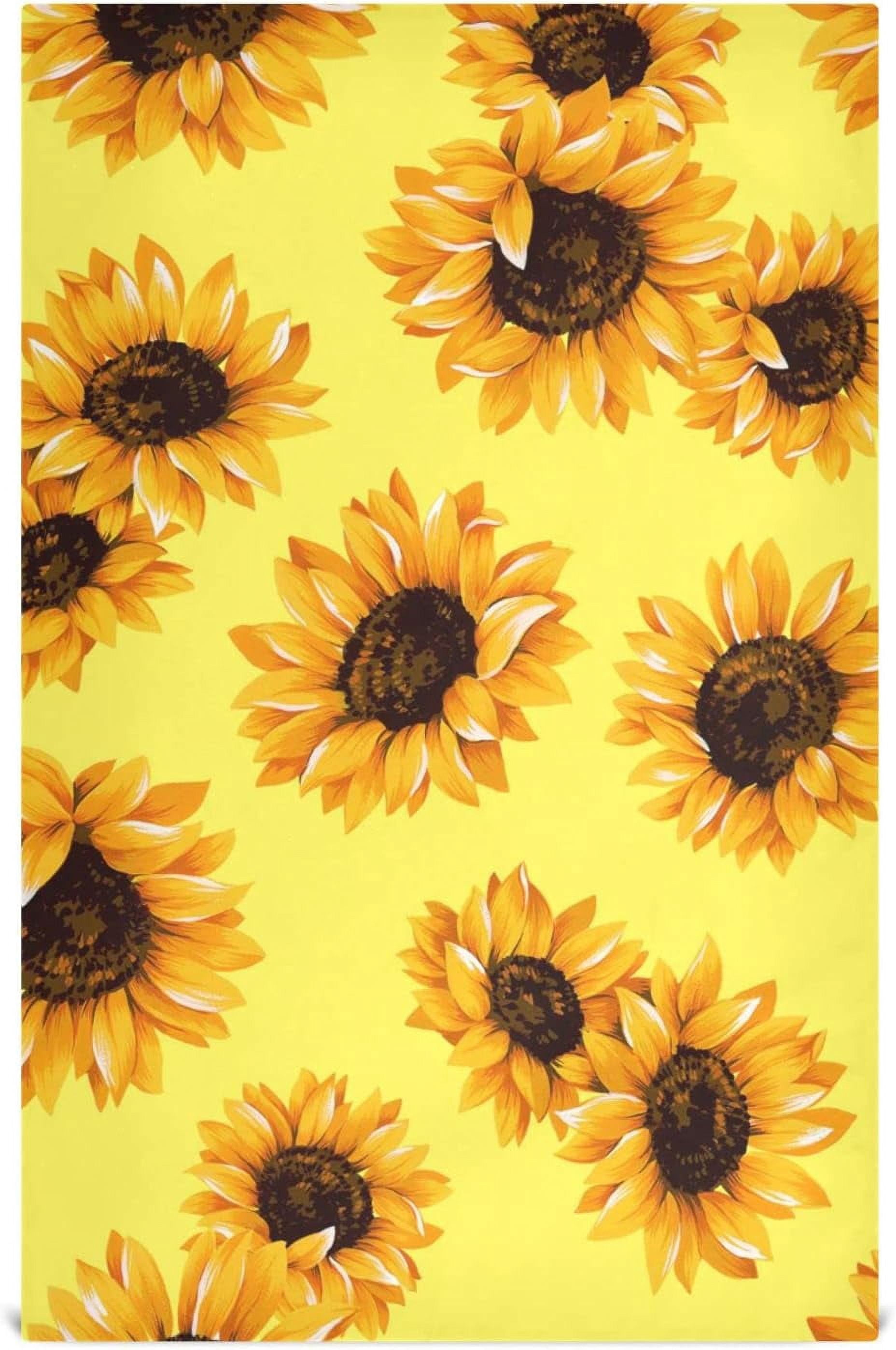 Dreamtimes Yellow Sunflower Kitchen Towels Set of 1 Dishcloths Hand ...