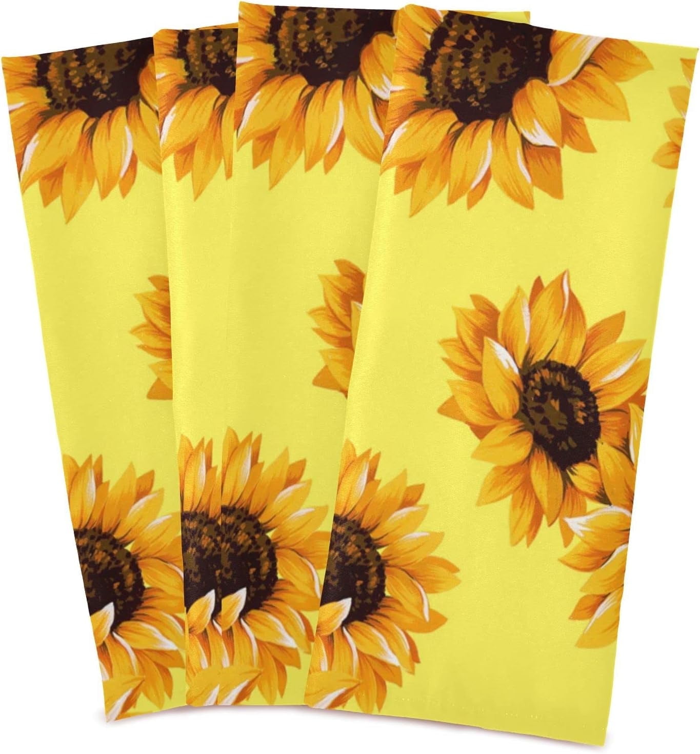 Dreamtimes Yellow Sunflower Kitchen Towels Set of 4 Dishcloths Hand ...