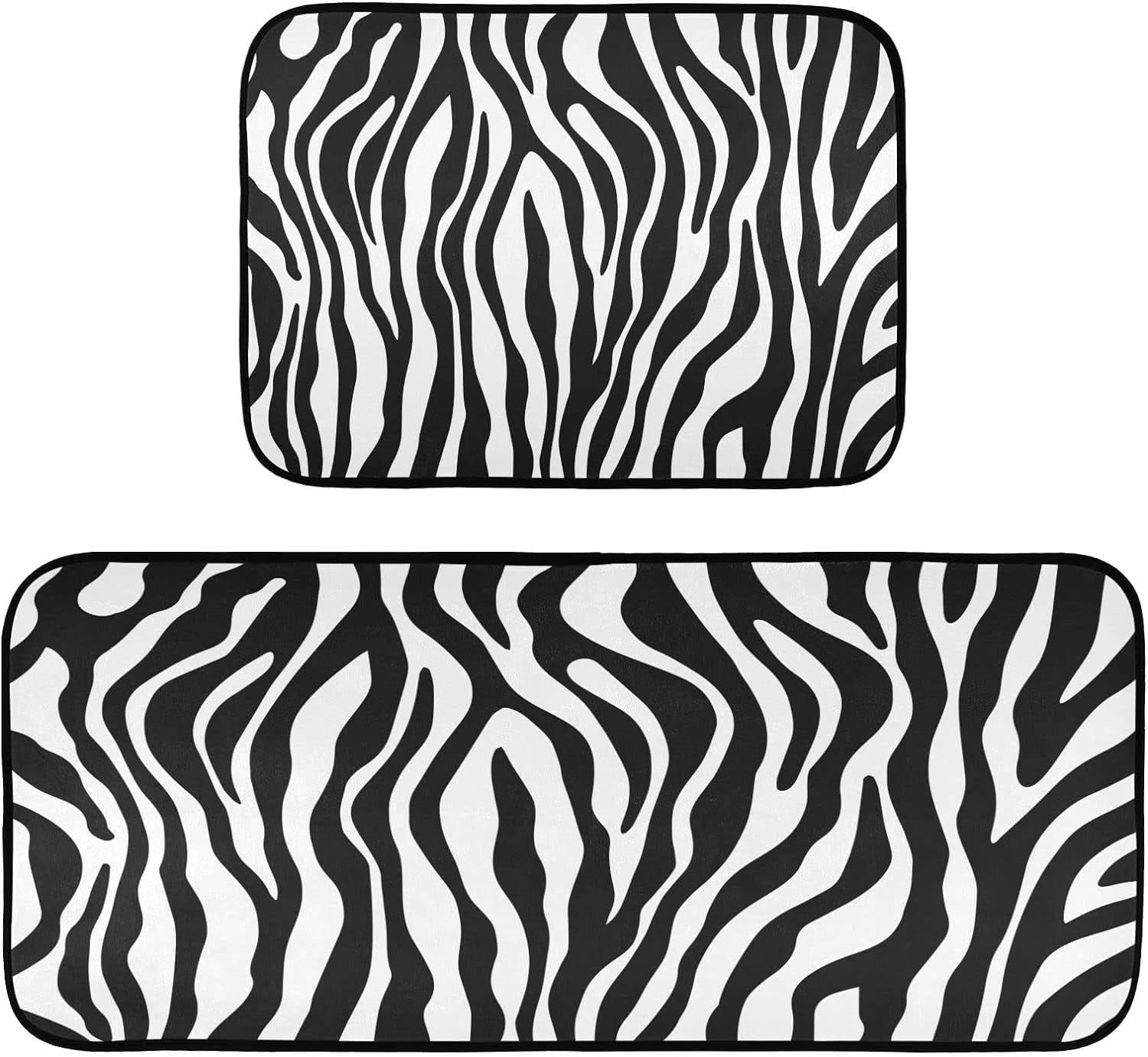 Dreamtimes Zebra Anti Fatigue Mats for Kitchen Floor, Set of 2 Non Skid ...