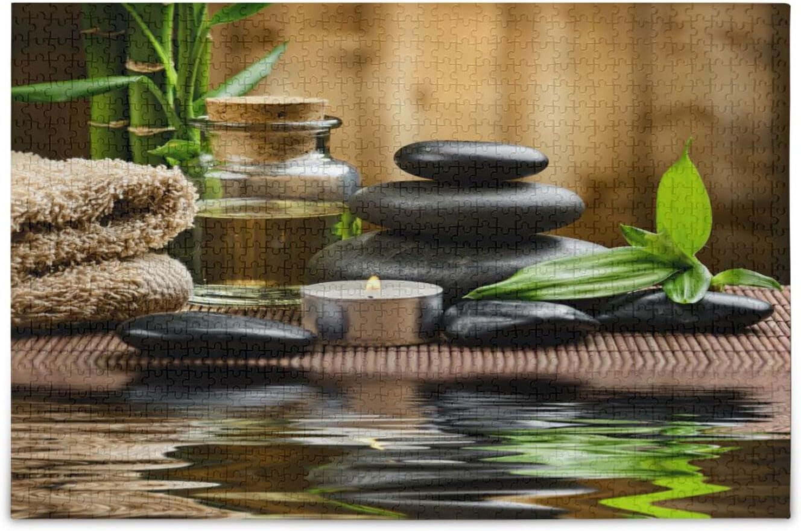 Dreamtimes Zen Basalt Stones on Wood Jigsaw Puzzles for Adults 500 ...