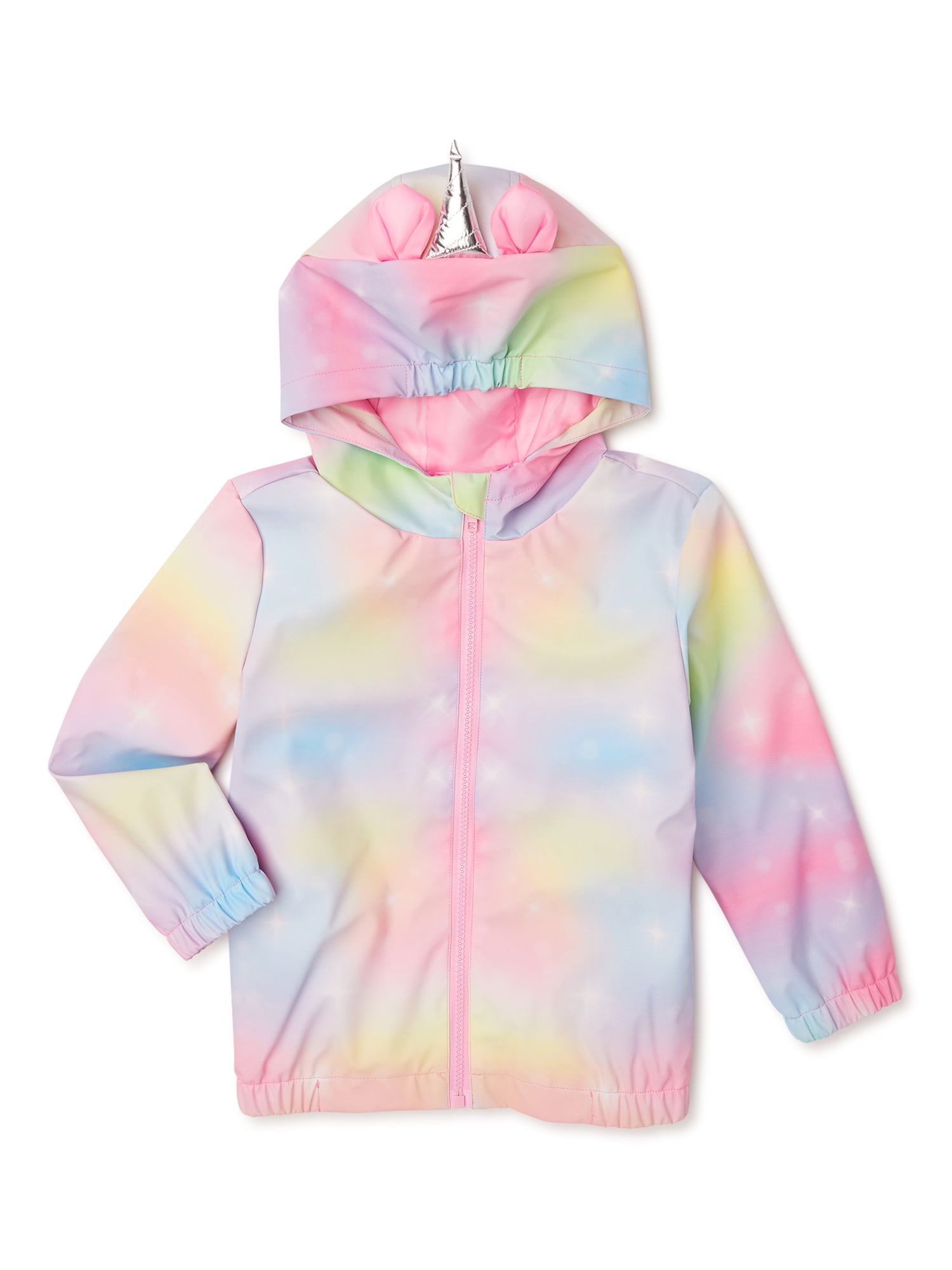 Dreamwave Girls’ Rainbow Hooded Rain Jacket, Sizes 4-8 - Walmart.com