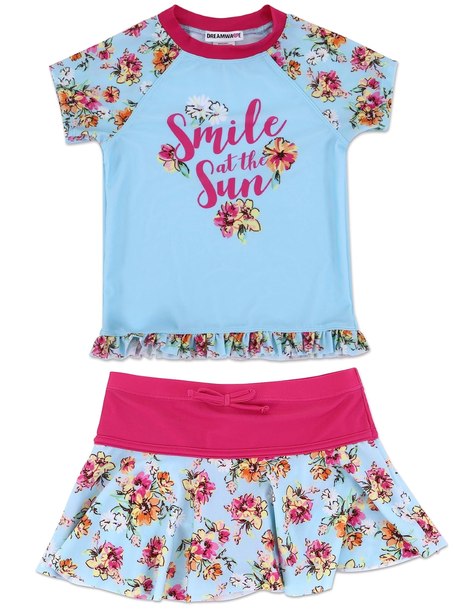 Dreamwave Toddler Girls' Rash Guard and Skirt Swimsuit Set, Sizes 2T-4T ...