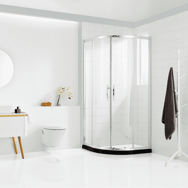 Dreamwerks 36 in. W x 79 in. H Framed Sliding Shower Enclosure Clear Glass in Chrome with ...