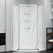 VIGO Verona 38 in. L x 38 in. W x 73 in. H Frameless Hinged Neo-angle Shower Enclosure in Chrome ...