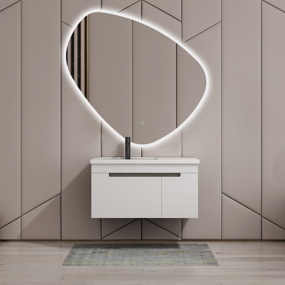 Dreamwerks Eva 40" W x 37.9" H Irregular Shaped LED Lighted Mirror with ...