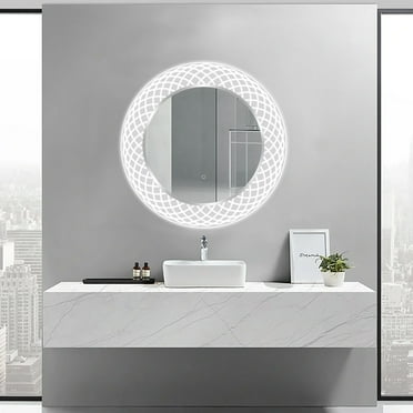 LED Lighted Smart Bathroom Mirror / Clock / Temperature / Magnifying ...