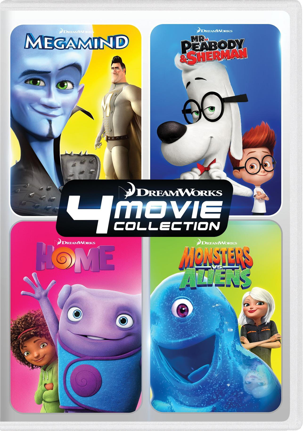 Dreamworks 4-Movie Collection (Megamind / Monsters vs Aliens / Home / Mr. Peabody & Sherman ...