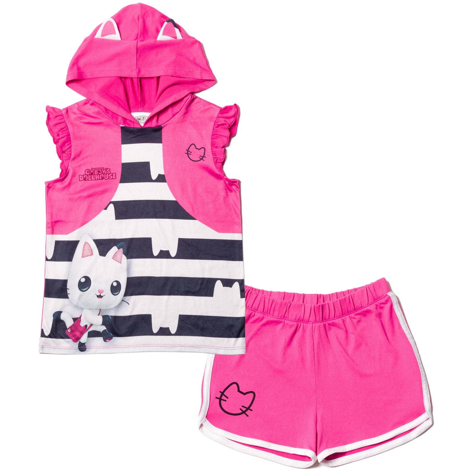 Dreamworks Gabby's Dollhouse Pandy Paws Hooded Tank Top and Dolphin ...