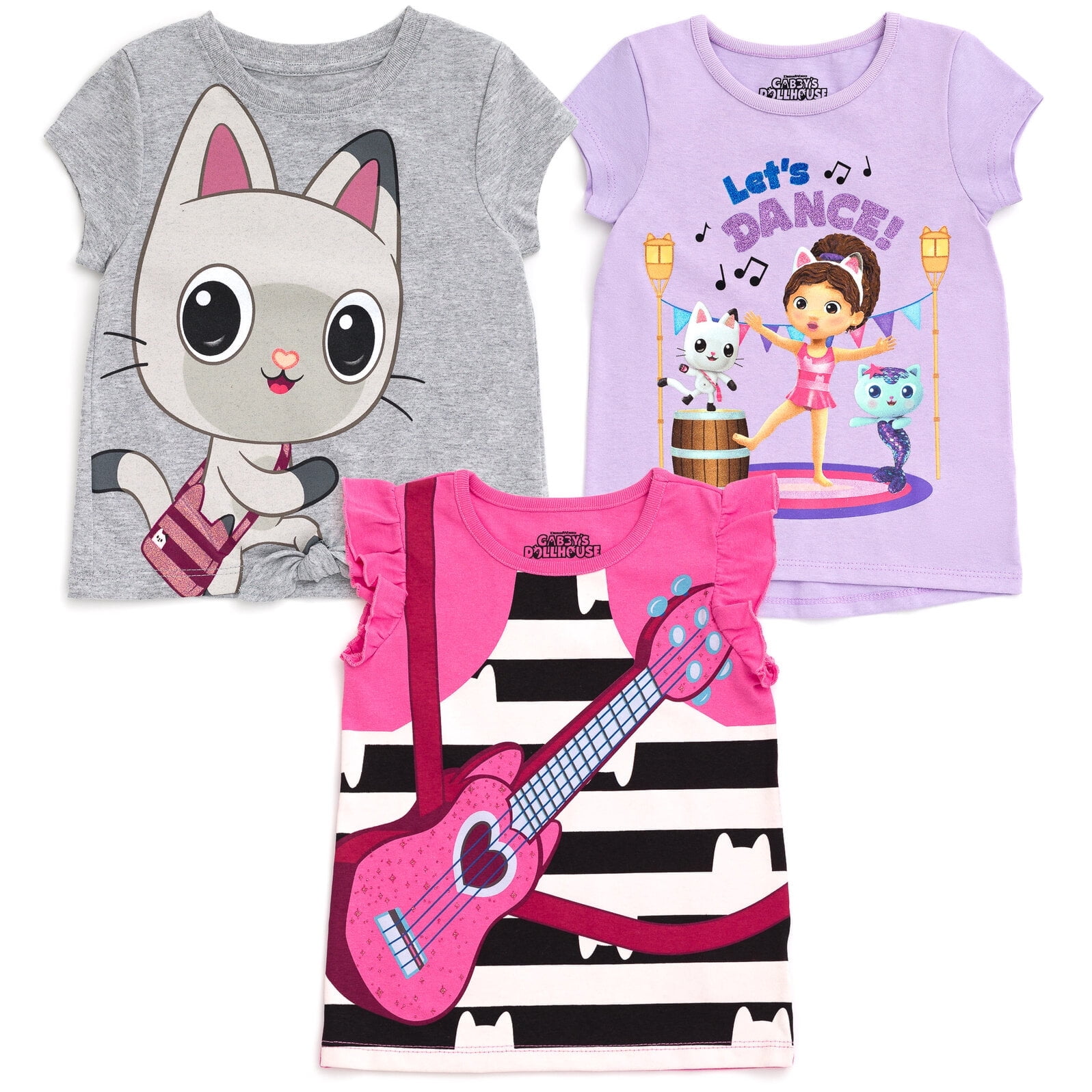 Dreamworks Gabby's Dollhouse Pandy Paws MerCat Toddler Girls 3 Pack T ...