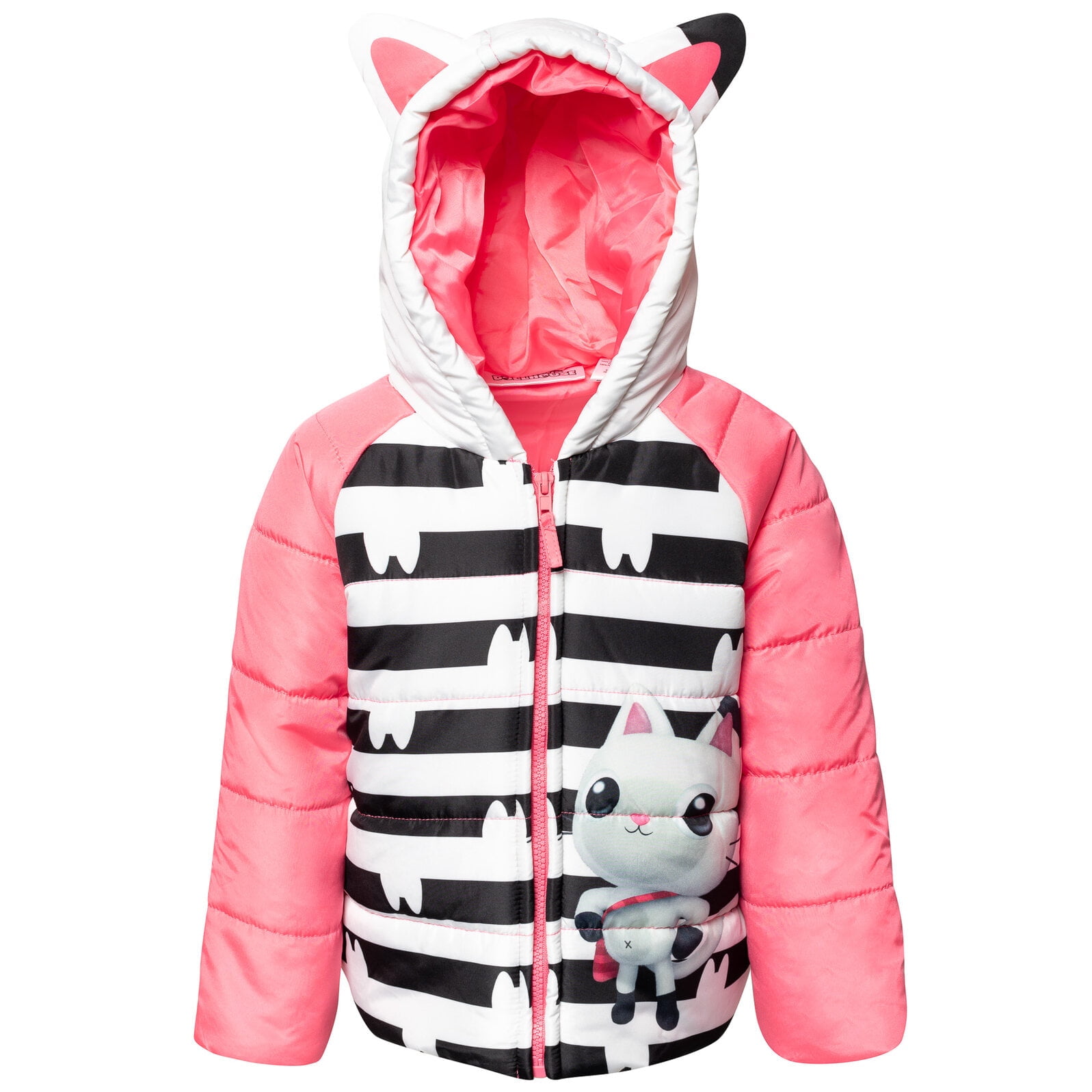Dreamworks Gabby's Dollhouse Puffer Jacket with Cat Character for ...