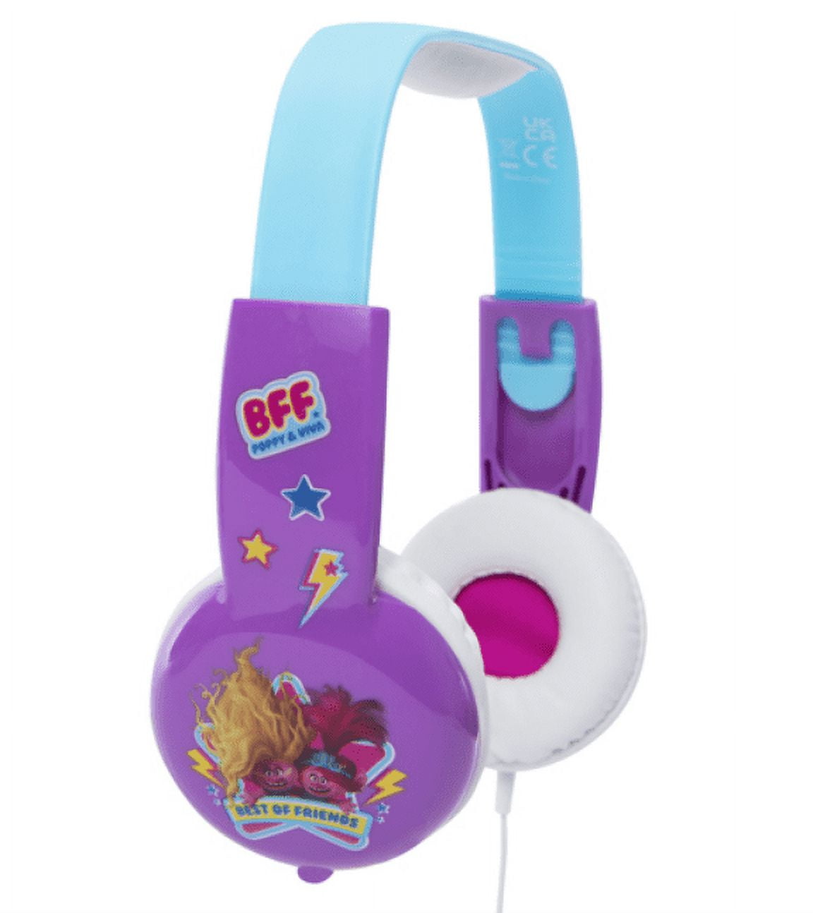 DreamWorks Trolls Bond Together In-Line Microphone Kids Safe Headphones ...