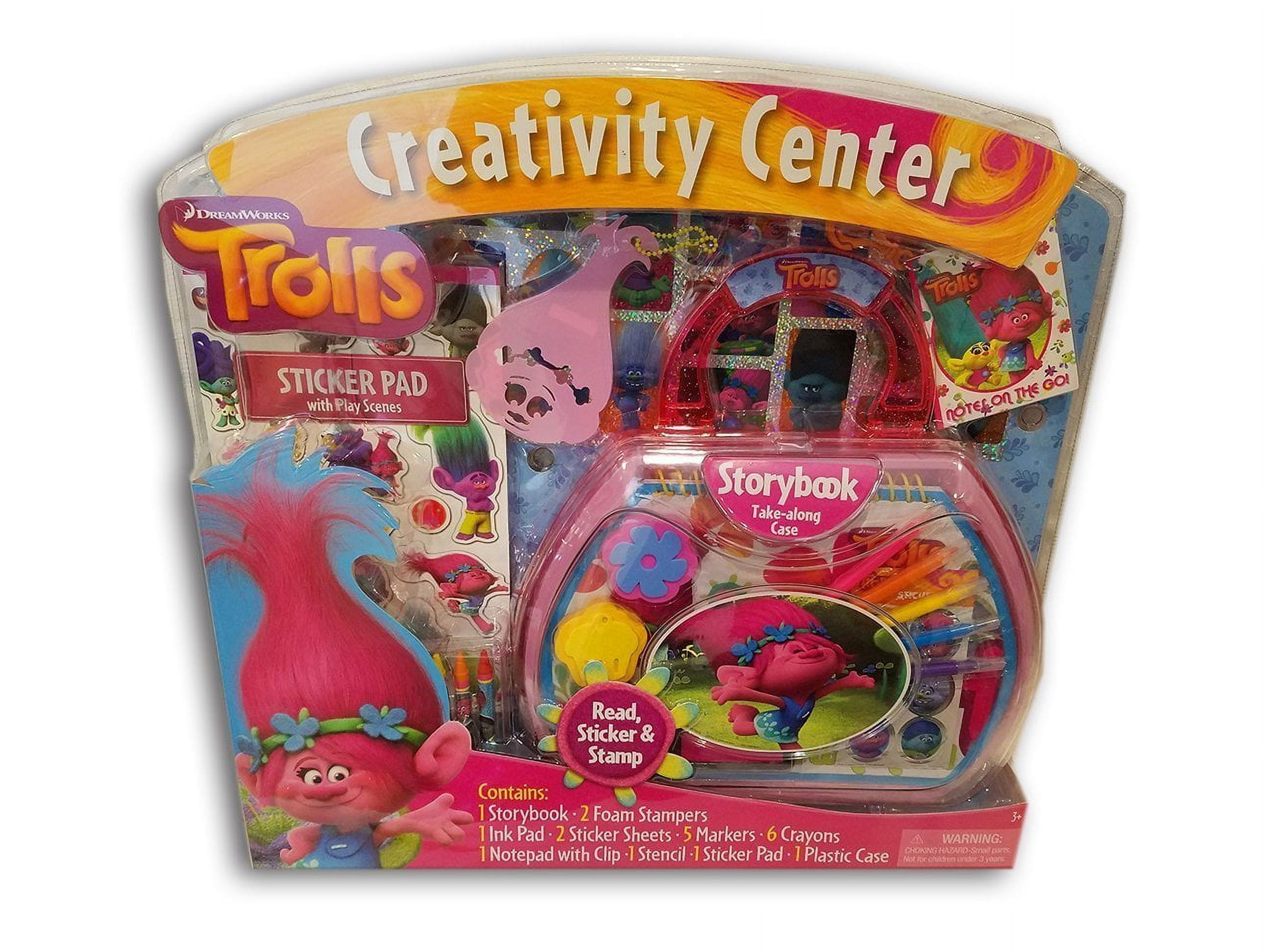 Dreamworks Trolls Creativity Center - Read, Sticker & Stamp Art Set ...