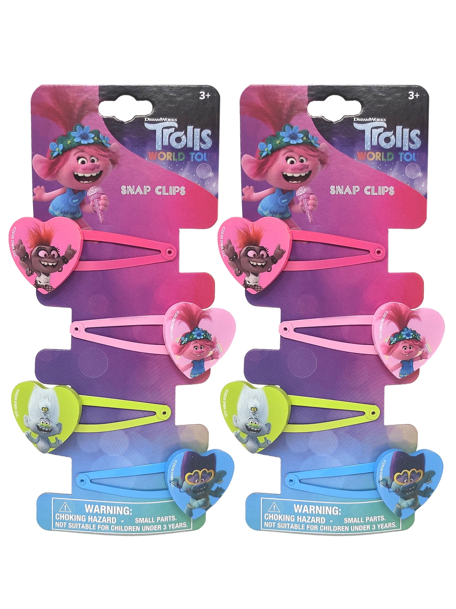 Trolls Girls Heart Shaped Snap Hair Clips, Poppy Barb Branch, 8-Count ...