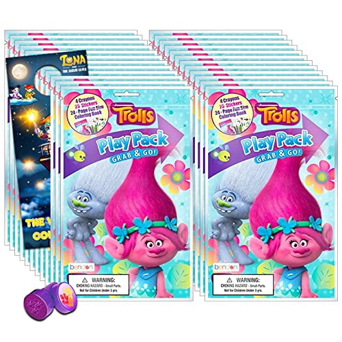 Dreamworks Trolls Play Pack Grab & Go Bundle - 24 Pack Trolls Party ...
