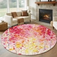 Dreamy Autumn Trees 5FT Round Area Rugs for Living Room Delicate Red ...
