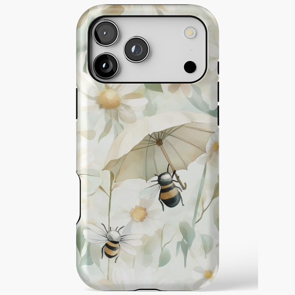 Dreamy Bees And Daisies Watercolor iPhone Case 17 16 15 14 13 12 11 Pro ...