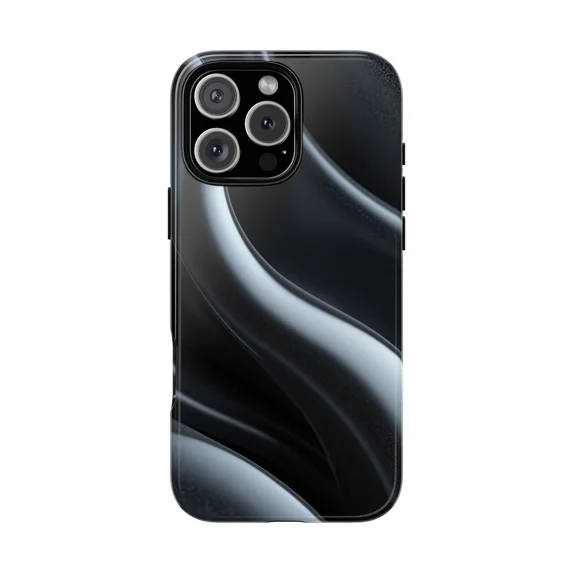 Dreamy Black Curves Art Pattern Abstract Case for iPhone 17 to 11 Pro ...