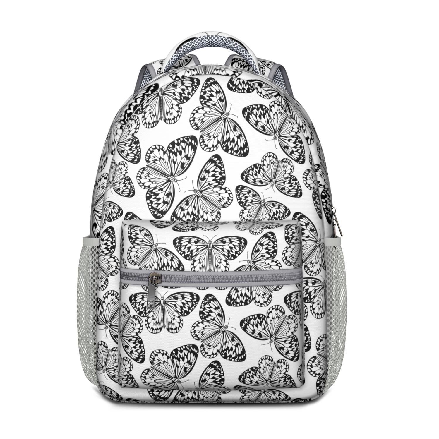Dreamy Butterfly Print School Backpack - Waterproof Exterior, Ergonomic ...