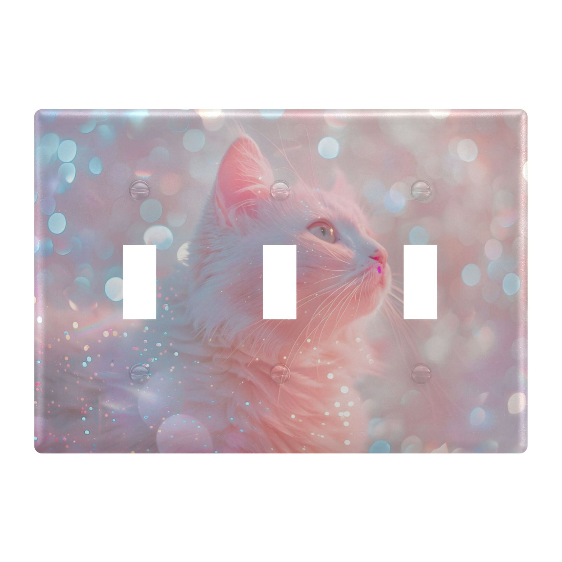 Dreamy Cat Light Switch Plate Covers 3 Gang Wall Plate Plastics Outlet ...