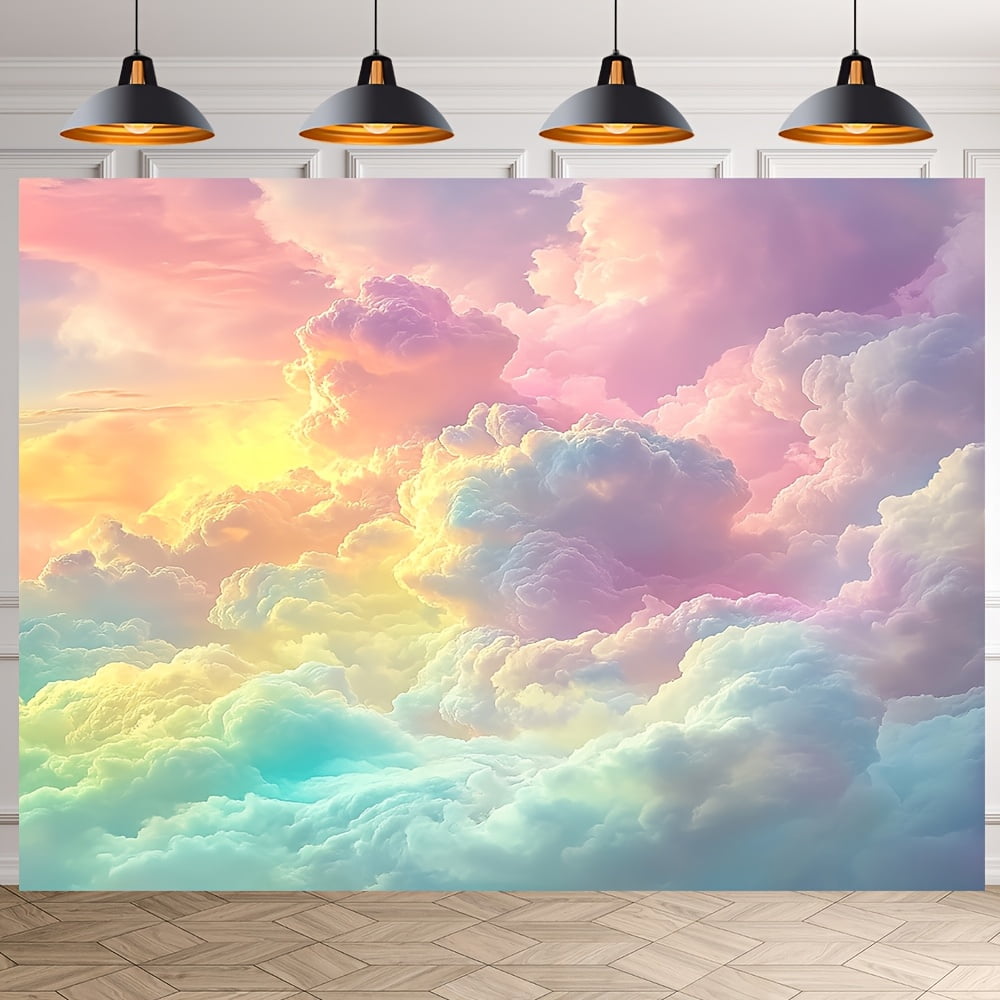 Dreamy Clouds Backdrop Colorful Rainbow Clouds Abstract Dreamy ...