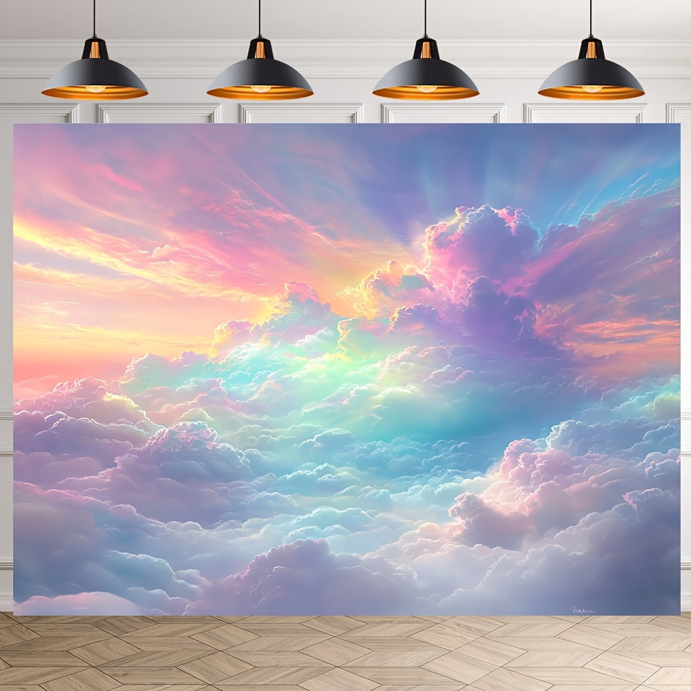 Dreamy Clouds Backdrop Colorful Sky Photography Background White Pink ...