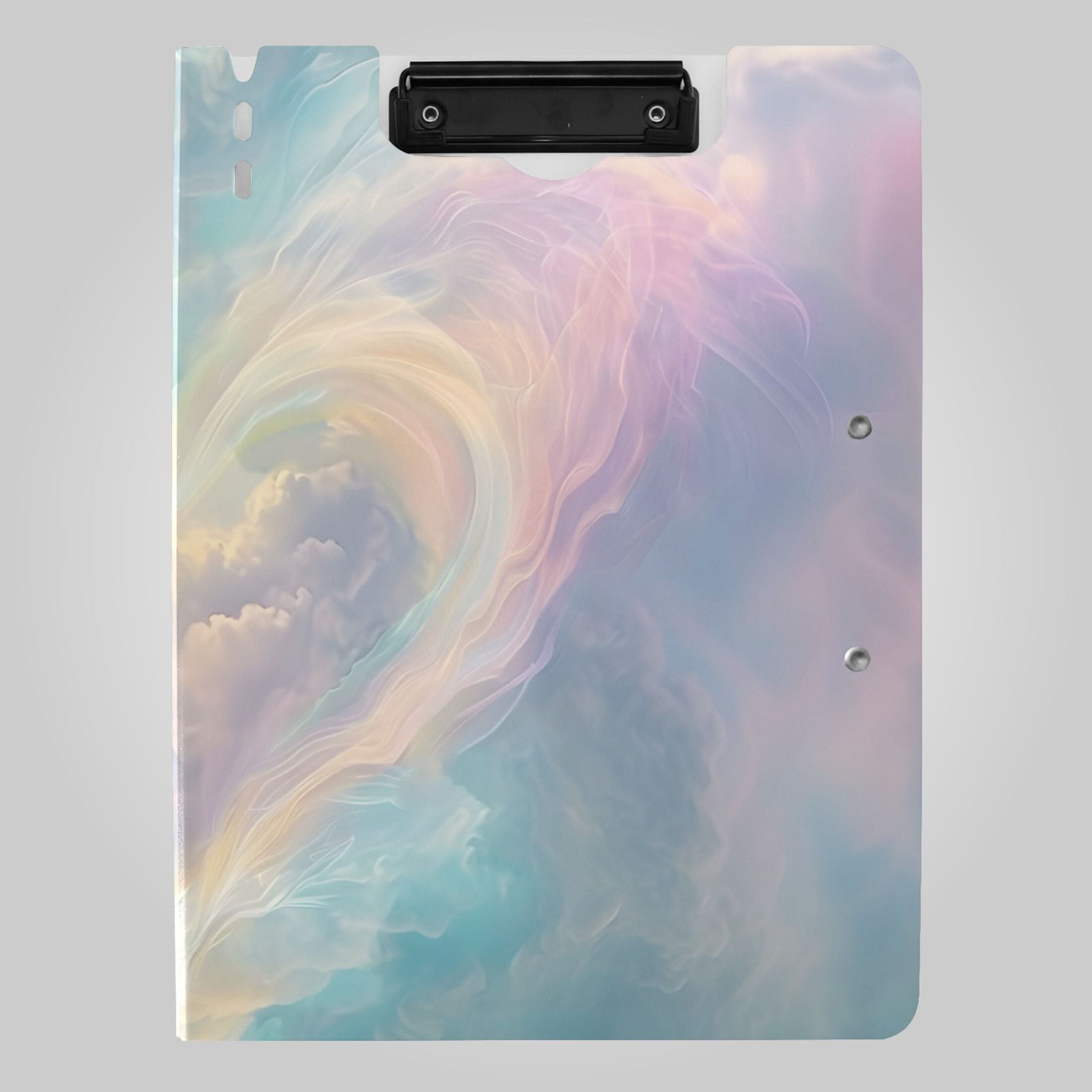 Dreamy Clouds Glowing Heart Foldable Binder Folder Clipboard with Pen ...