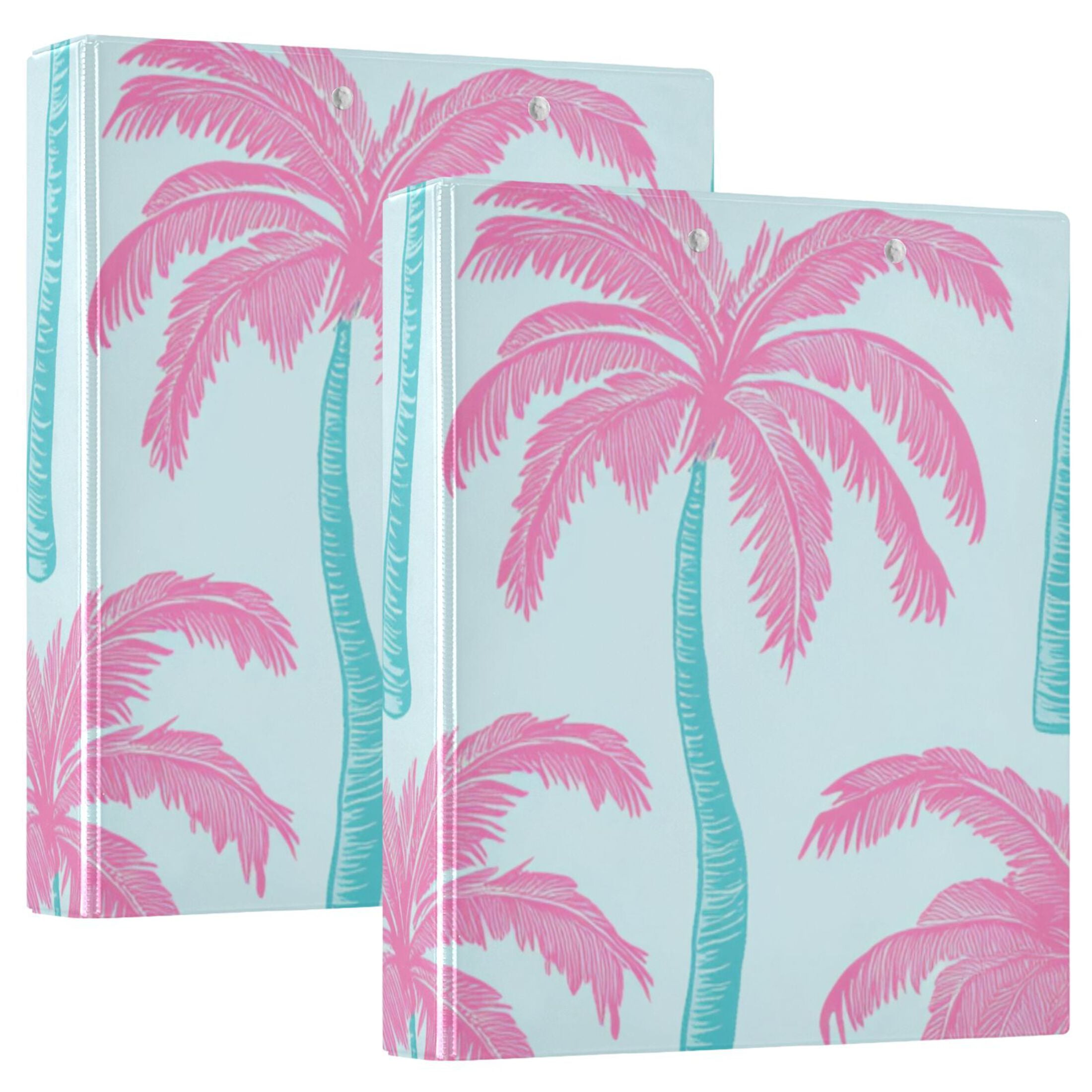 Dreamy Color Palm Trees Round Ring Binder 3 Rings 1.5" Capacity File ...