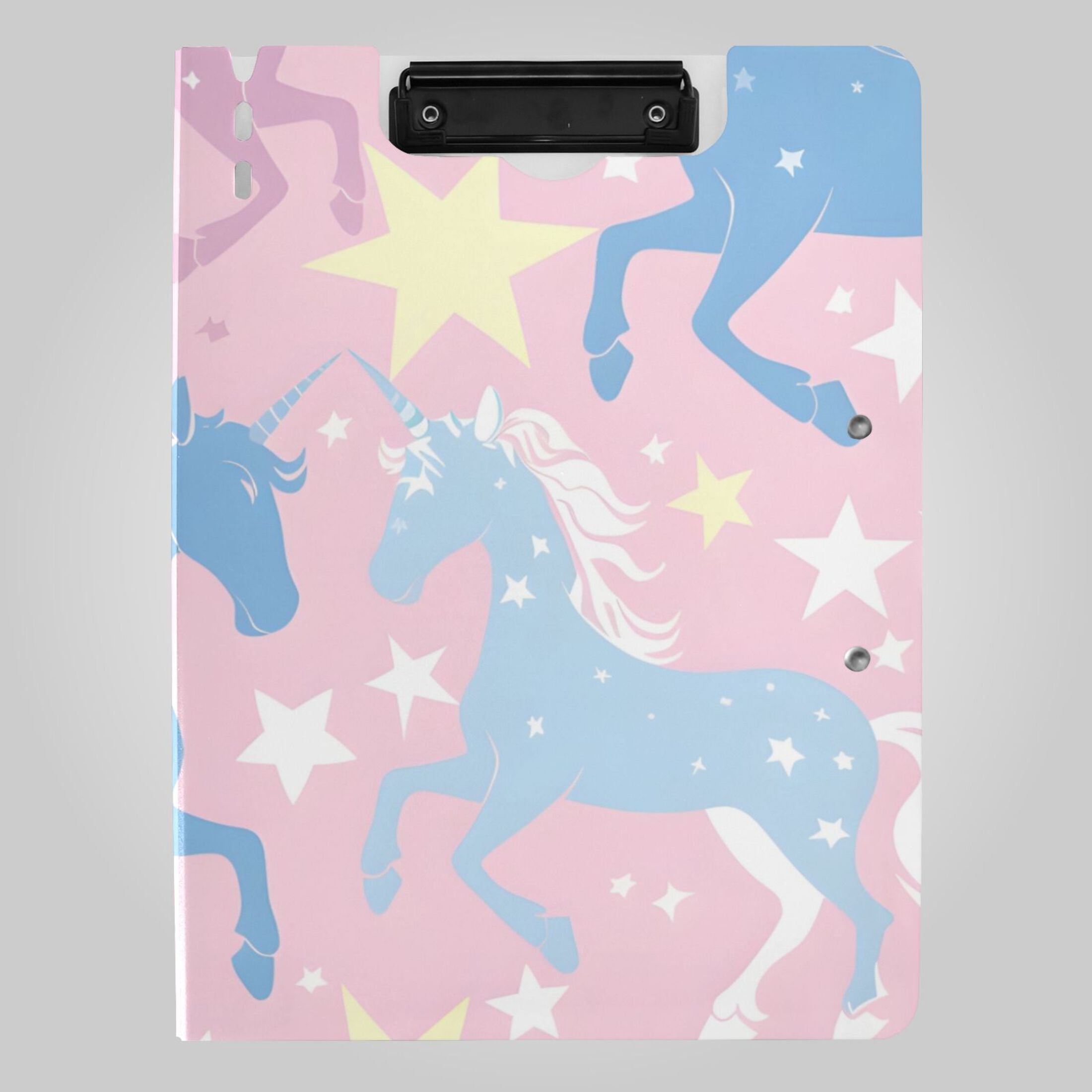 Dreamy Color Unicorns Stars Foldable Binder Folder Clipboard with Pen ...