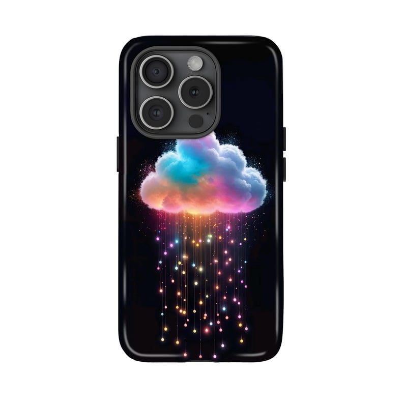Dreamy Colorful Clouds Phone Case, Sparkling Light Dots Unique Sky ...