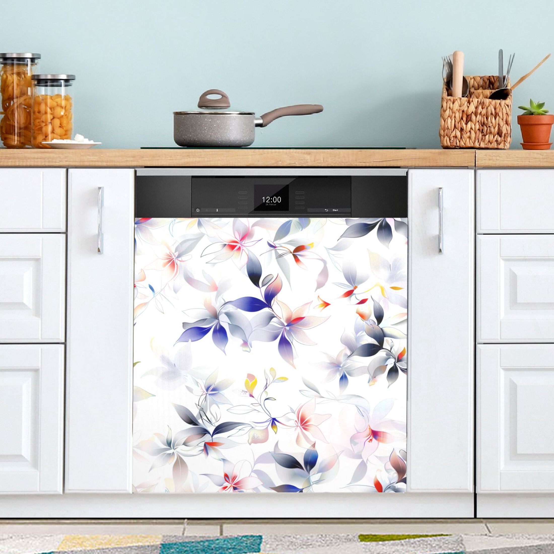 Dreamy Colorful Flower Pattern Dishwasher Magnet Refrigerator Magnetic ...
