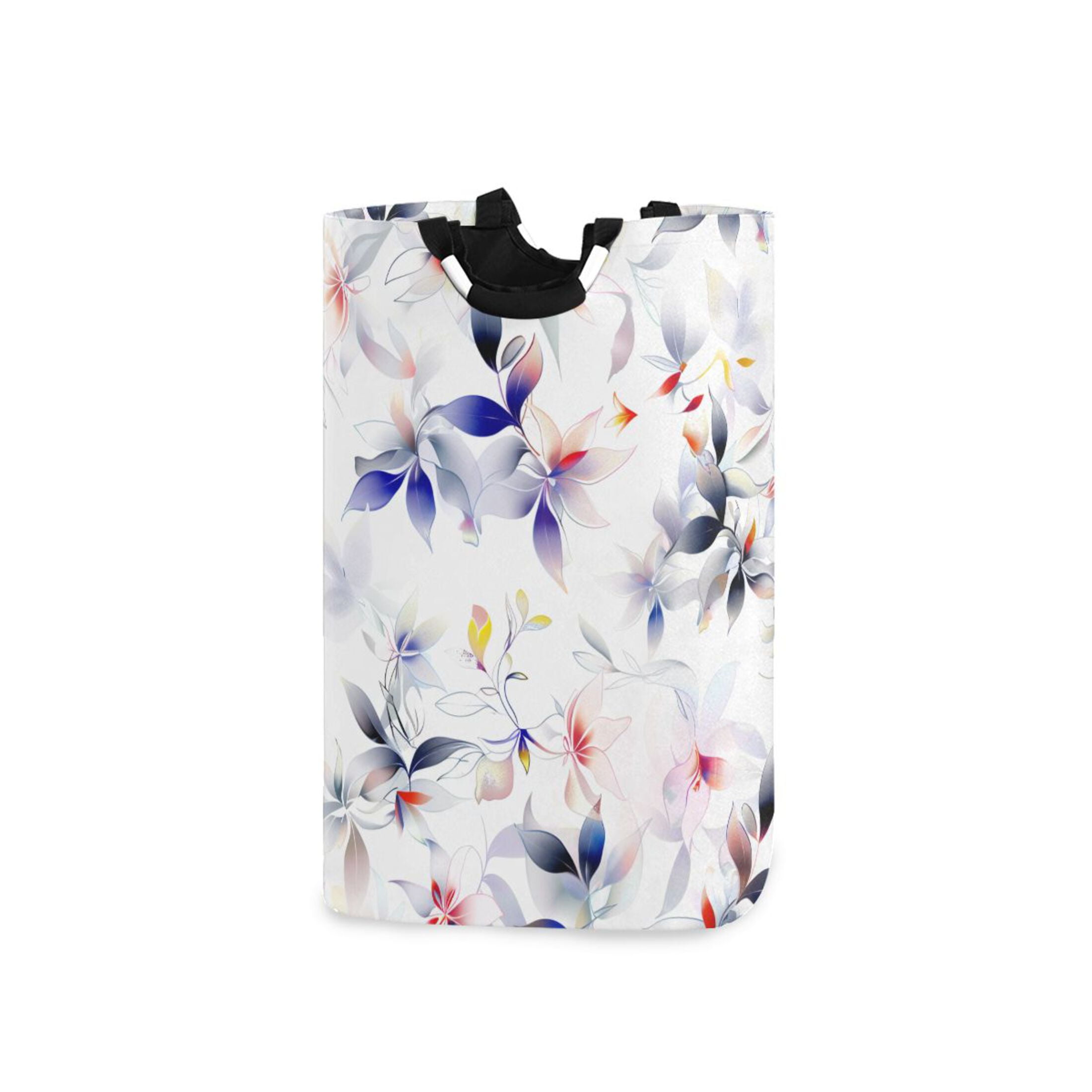 Dreamy Colorful Flower Pattern Laundry Basket with Handles Foldable ...