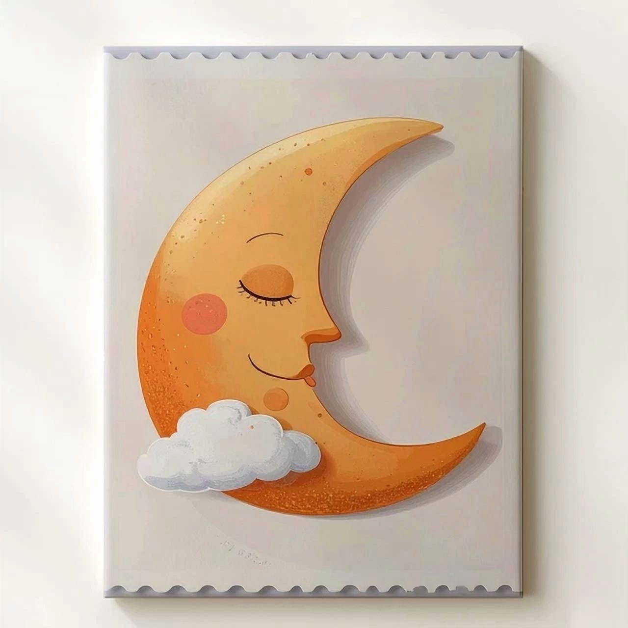Dreamy Crescent Moon Posterpeaceful Nursery Wall Art Home Decor Vintage ...