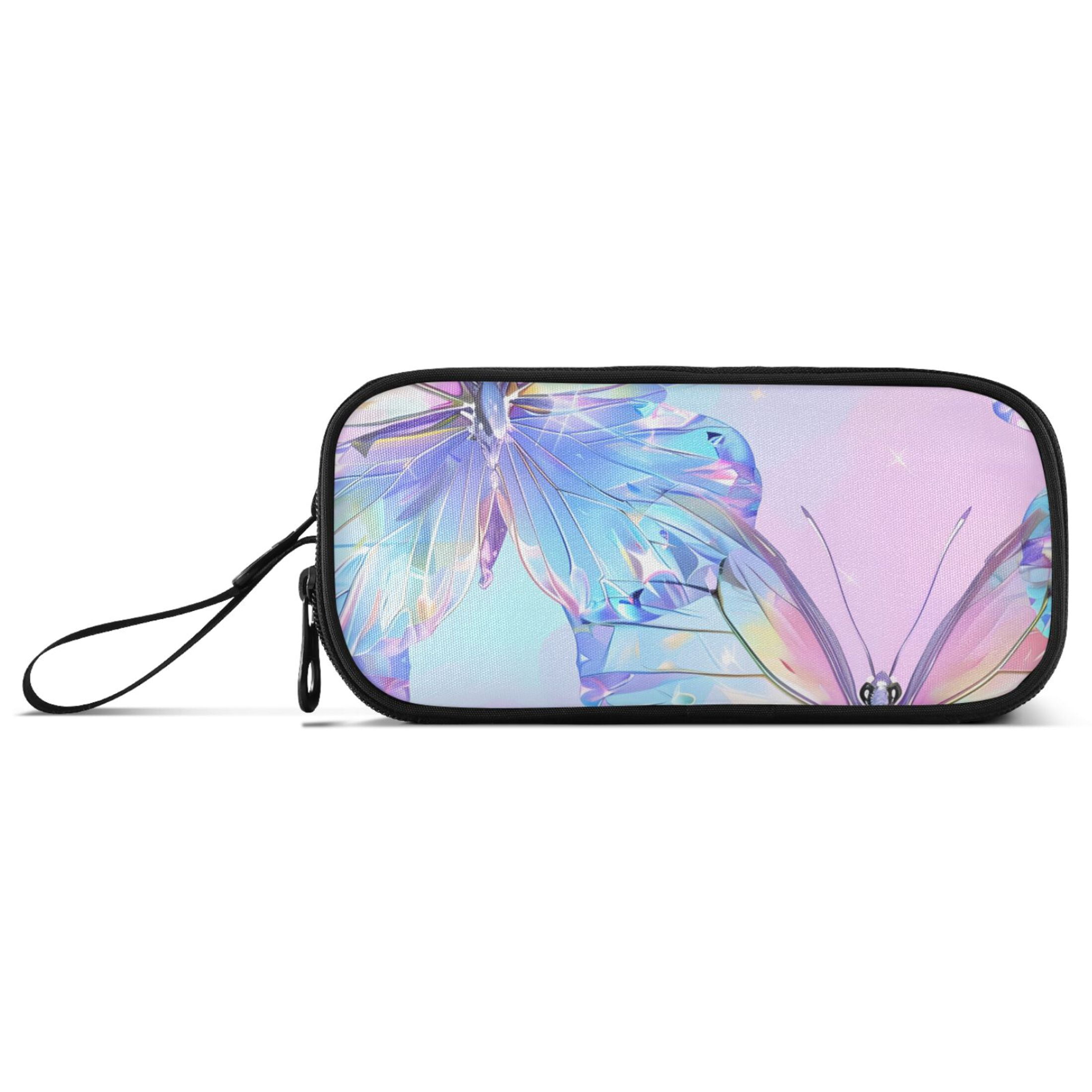 Dreamy Crystal-like Butterflies Pencil Case Stationary Holder Pen Bag ...