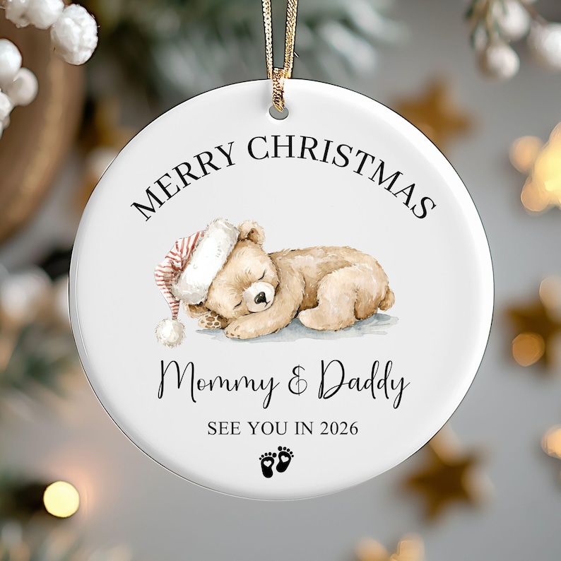 The Dreamy Den Baby Announcement Ornament, Pregnancy Announcement ...