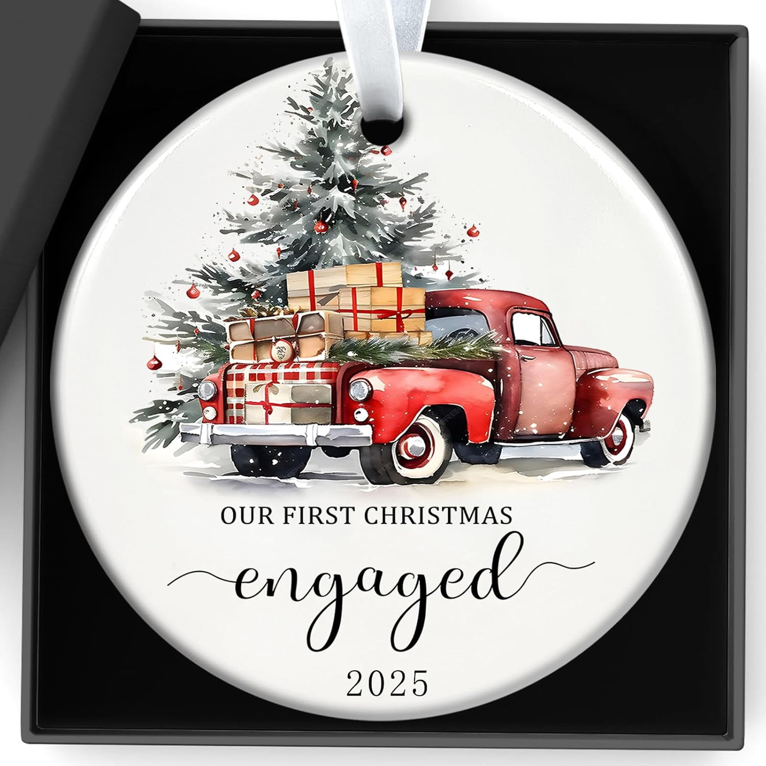 The Dreamy Den Christmas Ornaments 2025 Our First Christmas Engaged ...