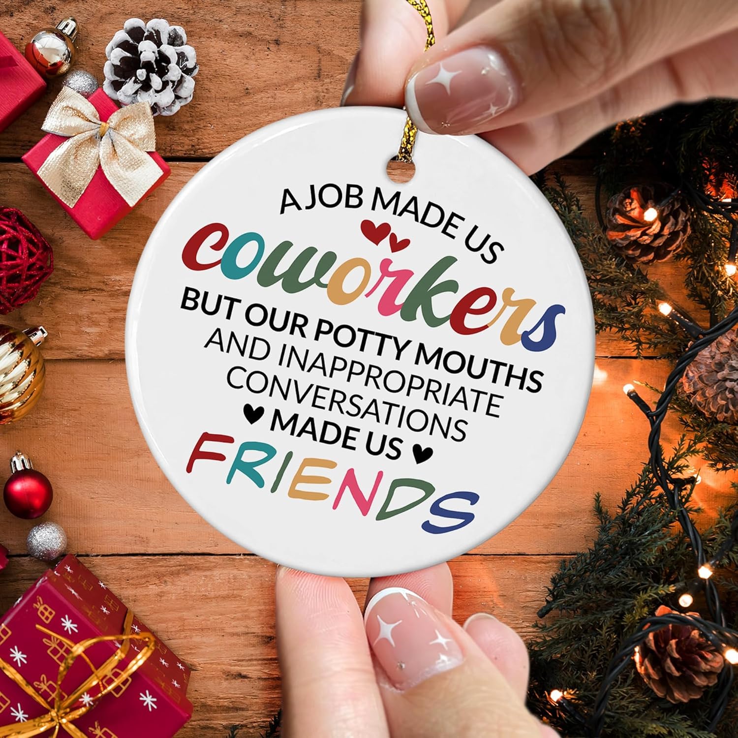 The Dreamy Den Coworker Friends Xmas Ornaments Present - Colleague To ...