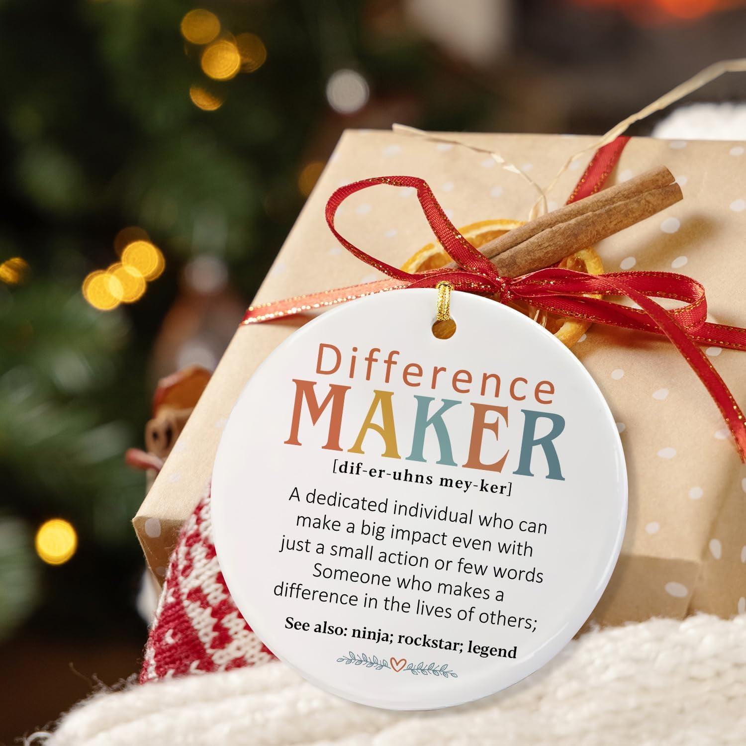 The Dreamy Den Difference Maker Definition Men Women Xmas Ornament ...