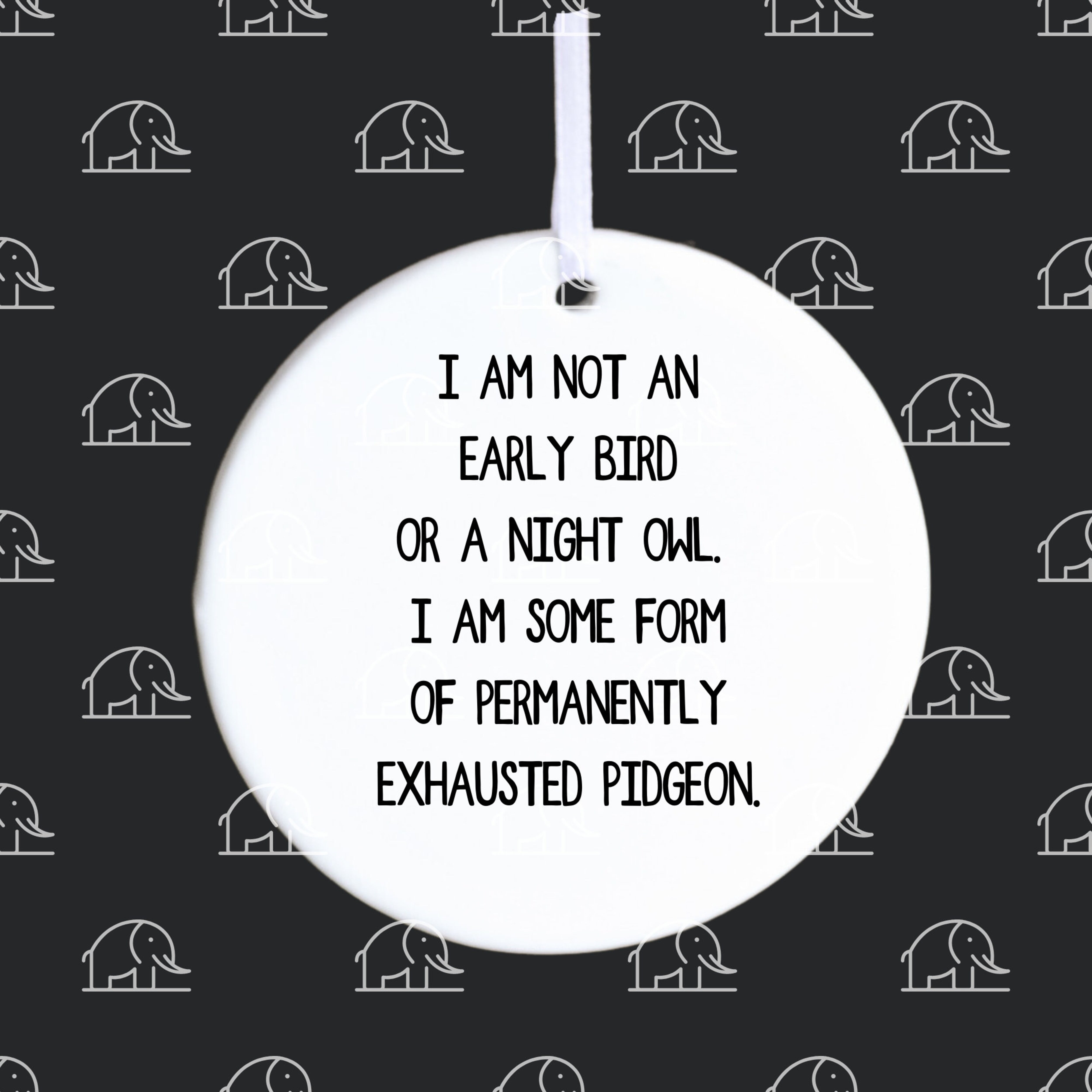 The Dreamy Den Exhausted Pidgeon Ornament , Coworker Ornament , White ...