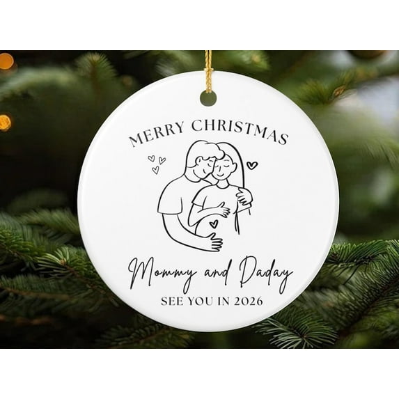 The Dreamy Den Pregnancy Ornament, Baby Announcement 2025, Pregnancy ...