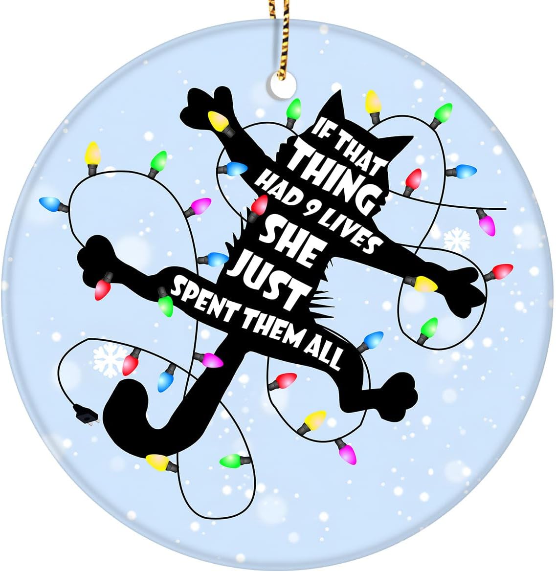 The Dreamy Den Printed Black Cat 9 Lifes Xmas Ornaments 2025 ...
