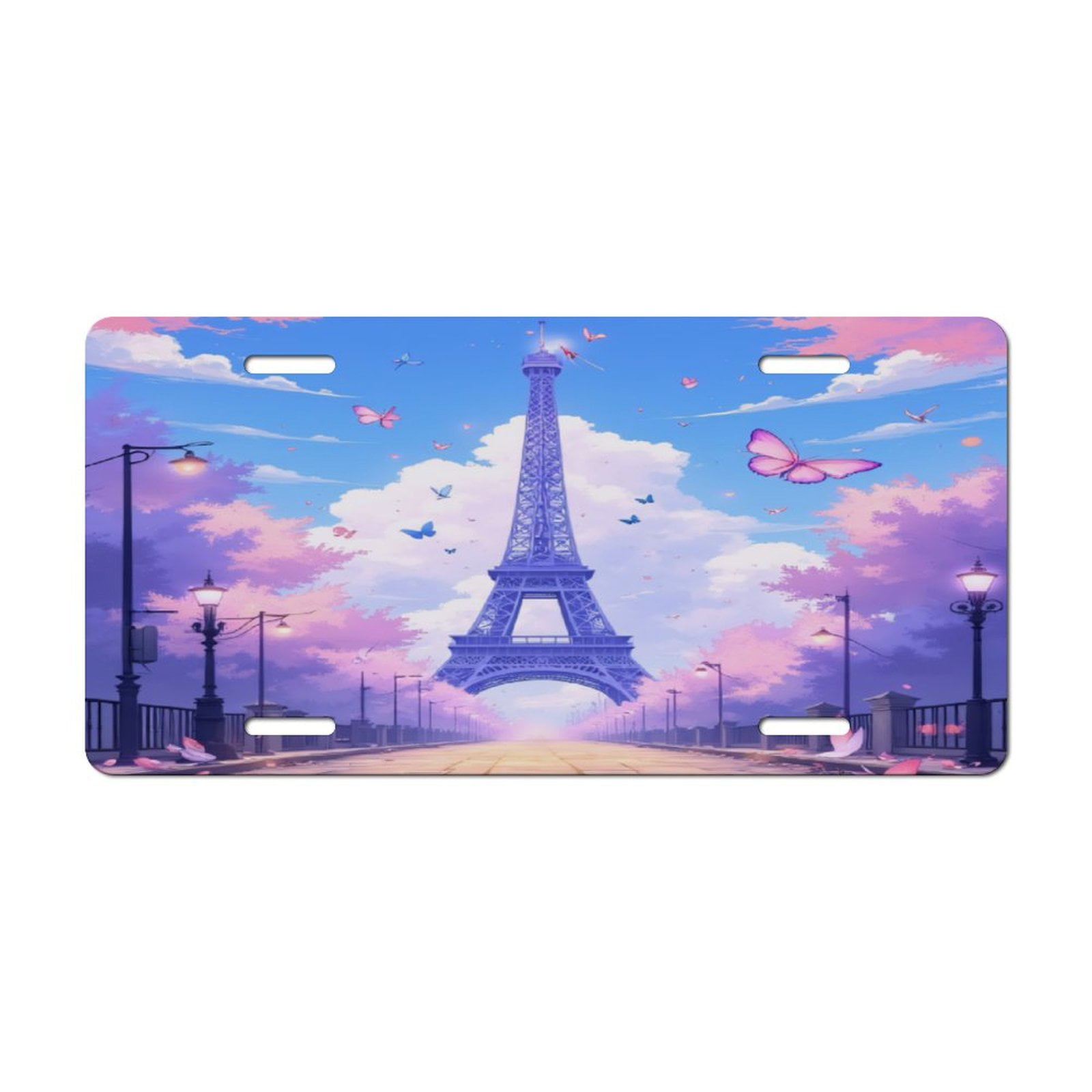 Dreamy Eiffel Tower Scene Car Decorative Front License Plate,Vanity Tag ...