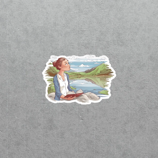 Dreamy Far Off Look Her Nose Stuck In A Book Sticker Decalphone Decal ...