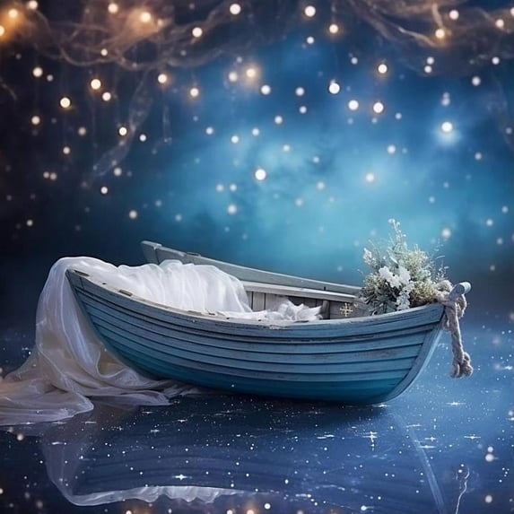 Dreamy Floral Boat Newborn Baby Birthday Party Cake Smash Portrait r ...